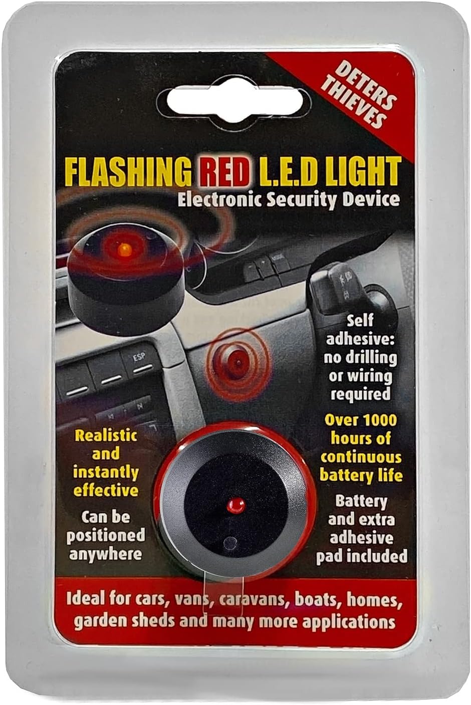 E-TECH AIL3503 Flashing Red LED Dummy Alarm to Deter Thieves : Amazon ...
