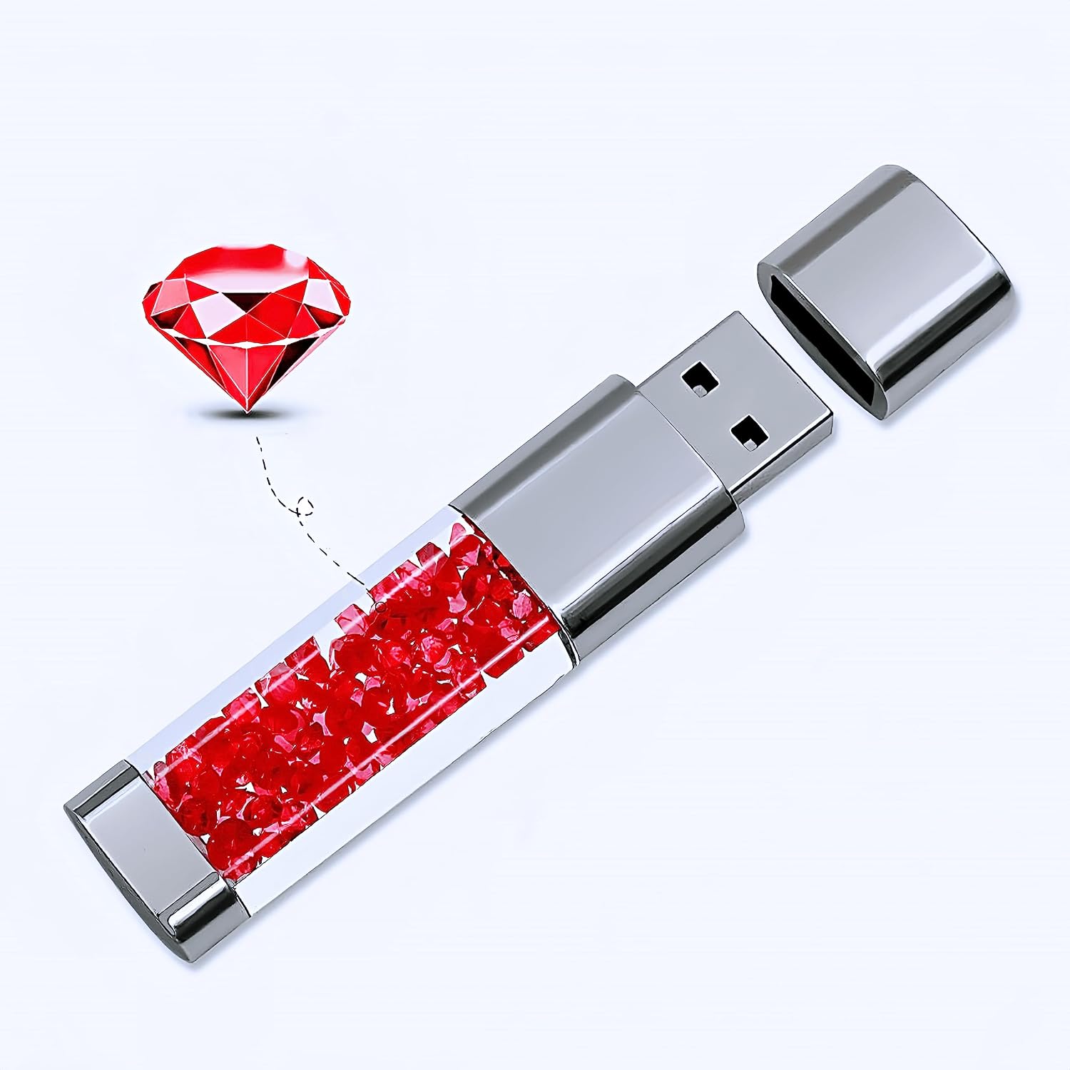 Amazon.com: WooTeck 128GB Jewelry Crystal Lipstick USB Flash Drive,High ...