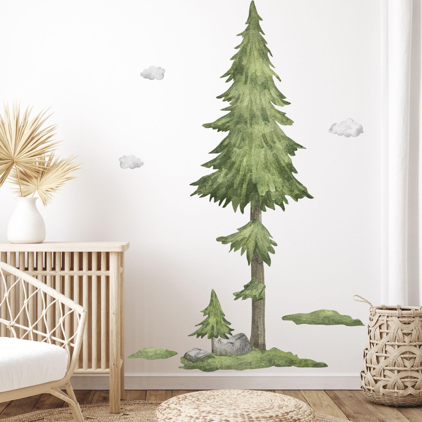 Amazon.com: Eutecado Tree Wall Decal Large Pine Tree Wall Sticker for ...