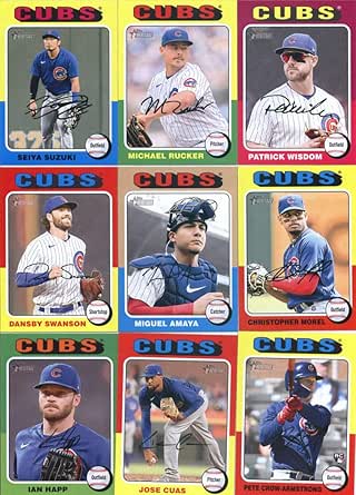 Amazon.com: 2024 Topps Heritage Chicago Cubs Team Set of 15 Cards ...