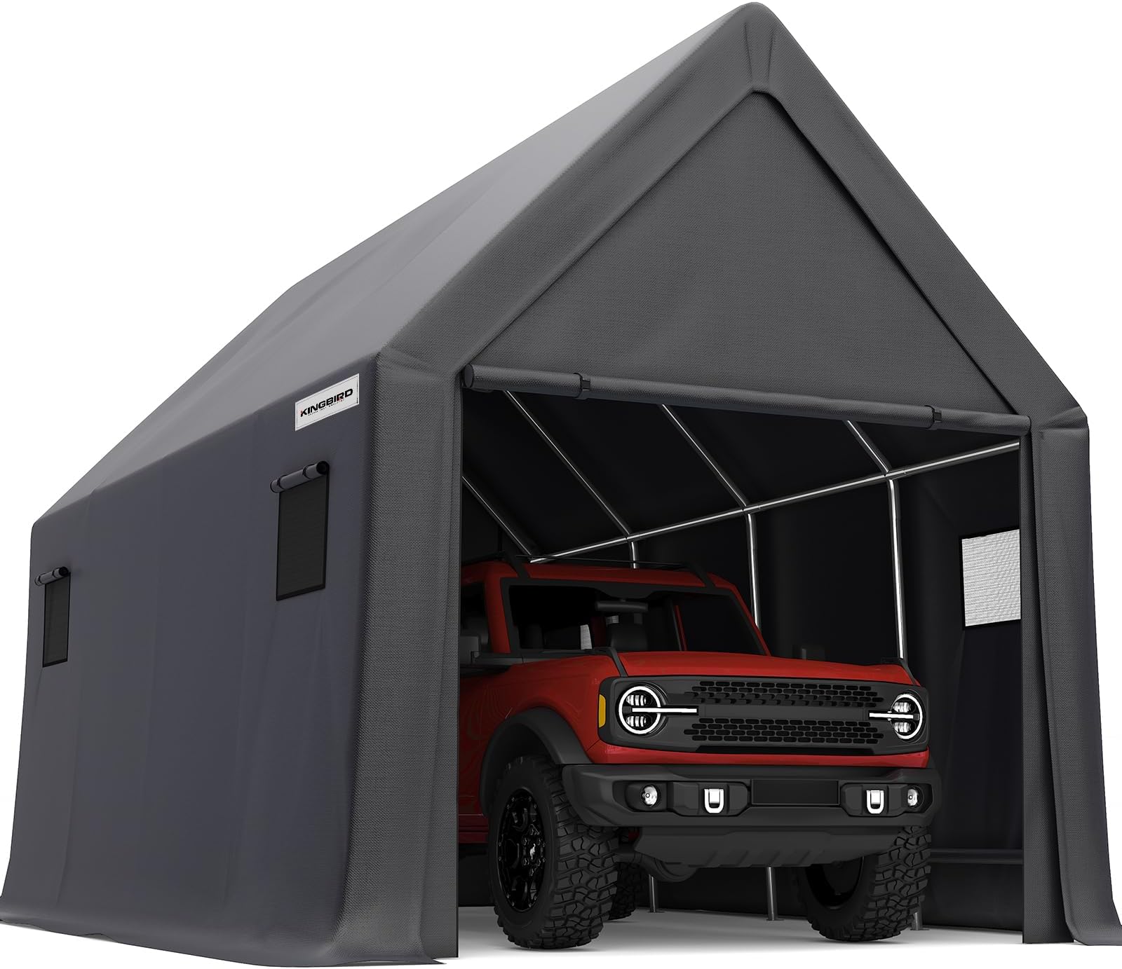 Amazon.com: KING BIRD 10' x 15' Heavy Duty Round Style Carport Anti ...