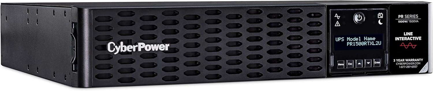 Amazon.com: CyberPower PR1500RTXL2UN Smart App Sinewave UPS System, 1500VA/1500W, 8 Outlets, 2U ...