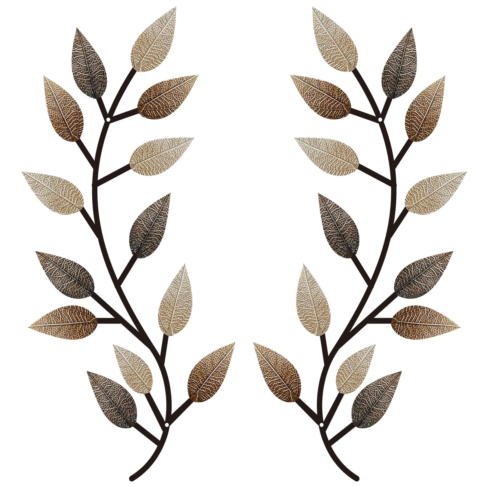 Amazon.com: Zhengmy 2 Pieces Metal Tree Leaf Wall Decor Vine Olive ...