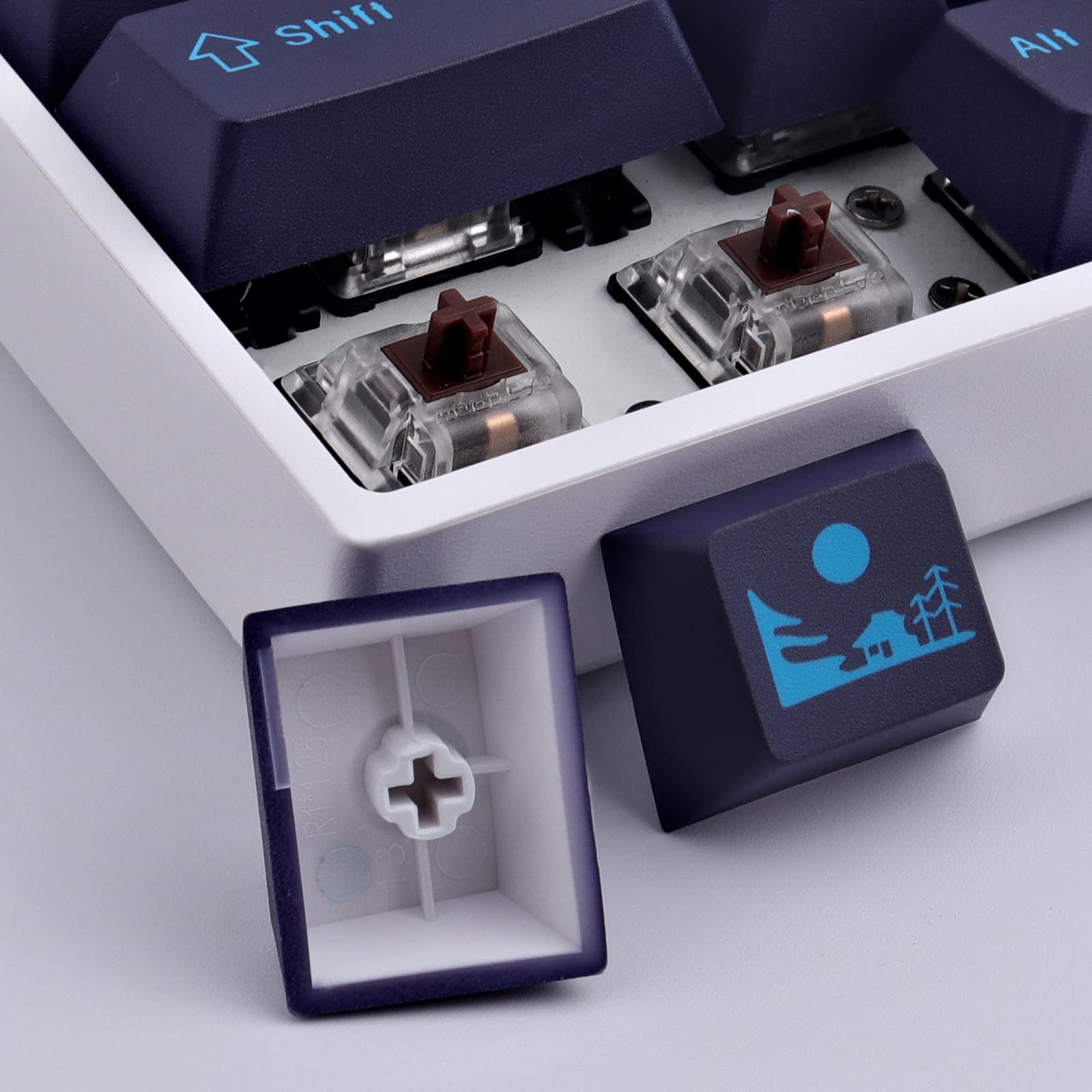 Buy PBT Keycaps, 134 Keys Blue Hell Keycaps Dye-Sublimation PBT Keycap ...