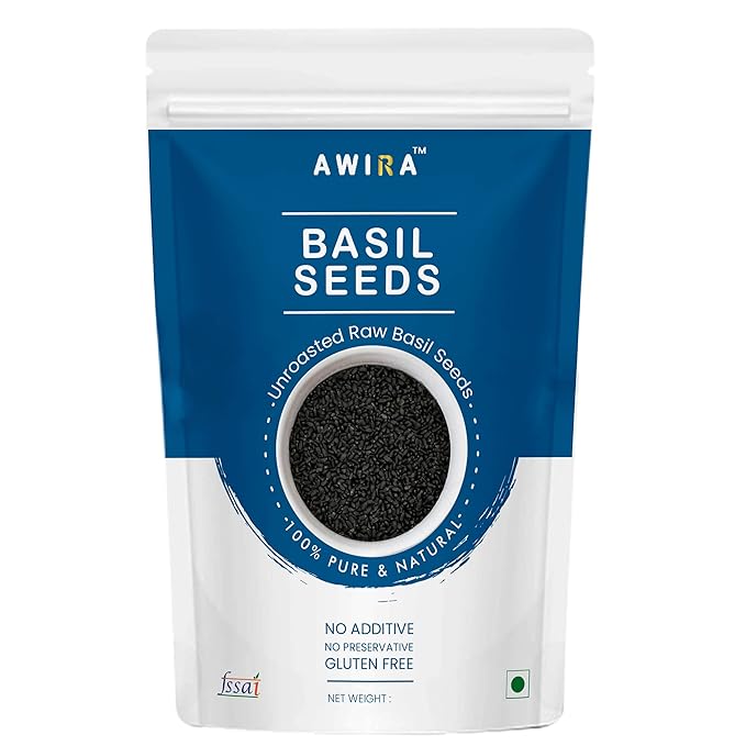 Awira Raw Basil | Sabja Seeds, Rich in Protein & High Fibre Healthy ...