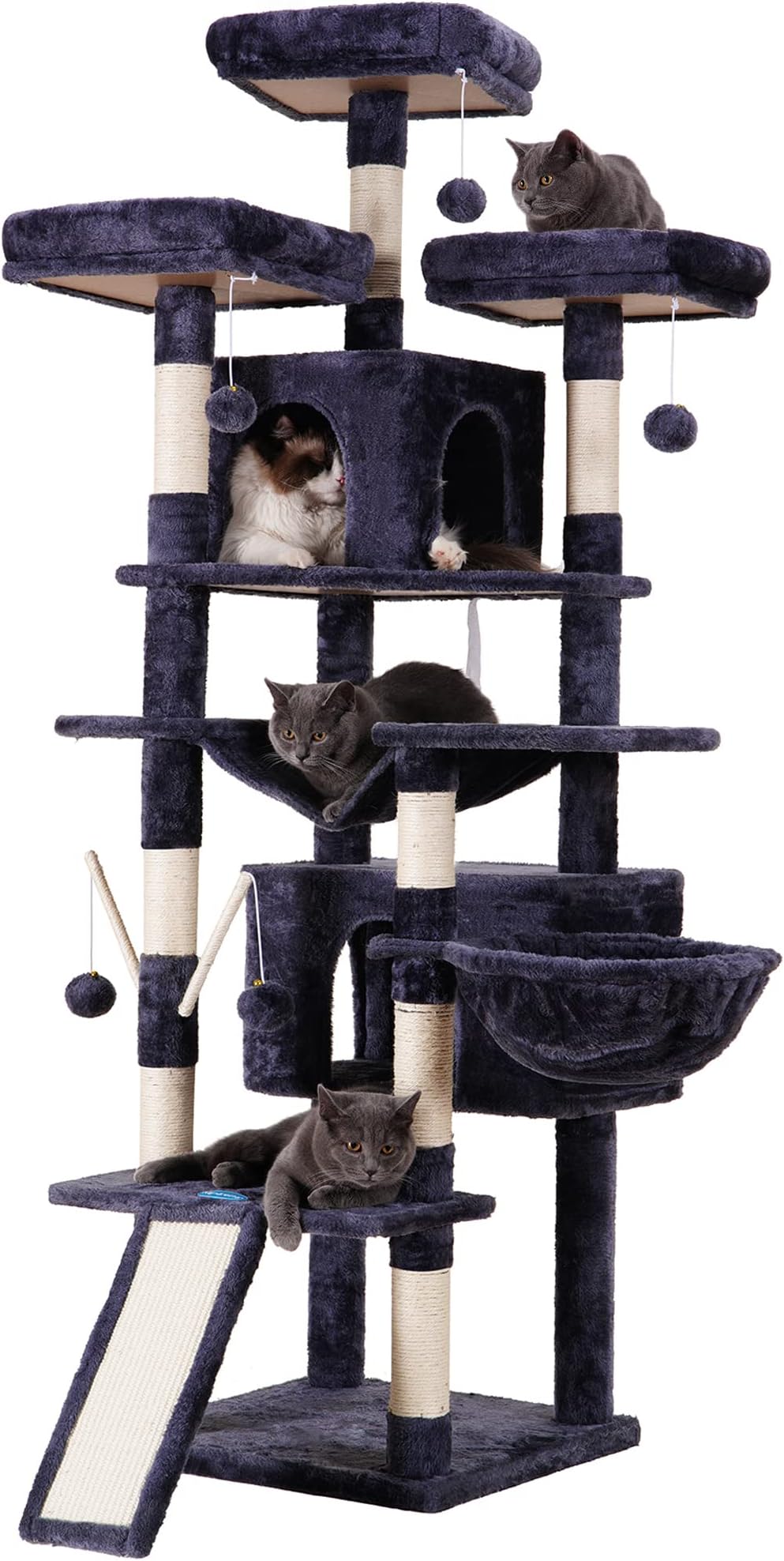 Hey-brother Cat Tree, 71 inches XL Large Cat Tower for Indoor Cats ...