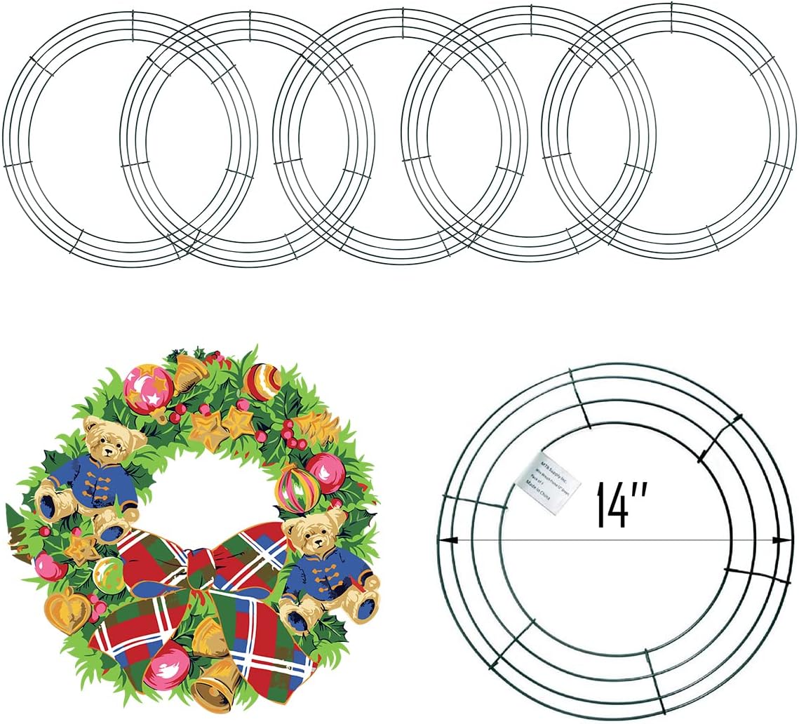 Amazon.com: 6 Pieces Christmas Candy Cane Shaped Wire Wreath Frame ...
