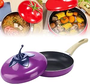 Amazon.com: Lidded Vegetable Shapes Enamel Cast Iron Stock Pot Tomato Cocotte Nonstick Soup Pot ...