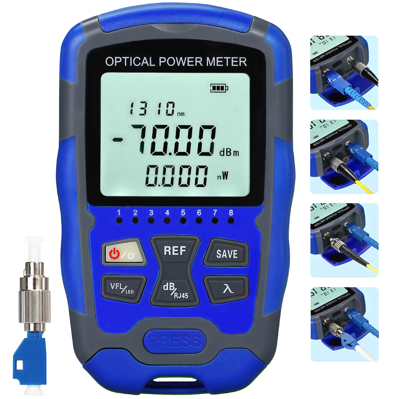 A-M70 Fiber Optic Cable Tester Portable -70~+10dbm Optical Fiber Power ...