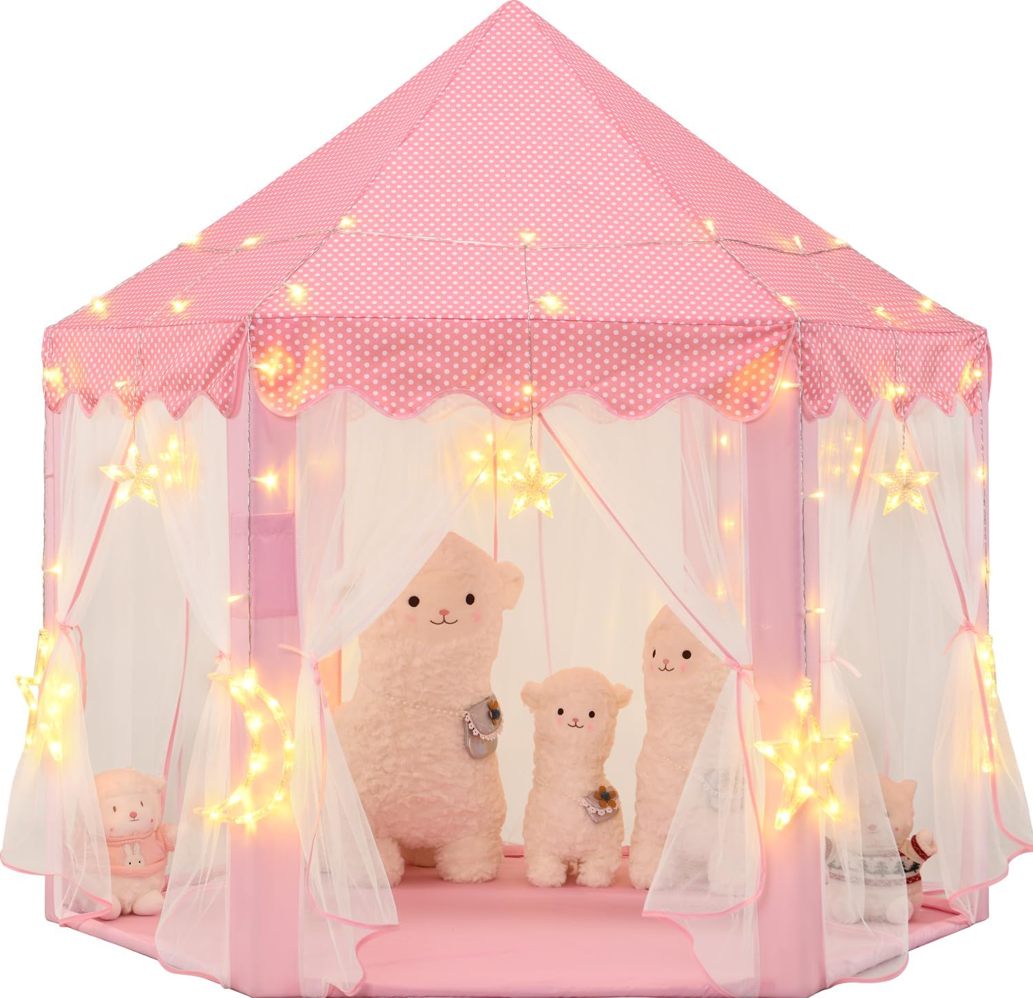 Amazon.com: CUBNBUD Pink Princess Tent for Girls, Kids Tent Indoor ...
