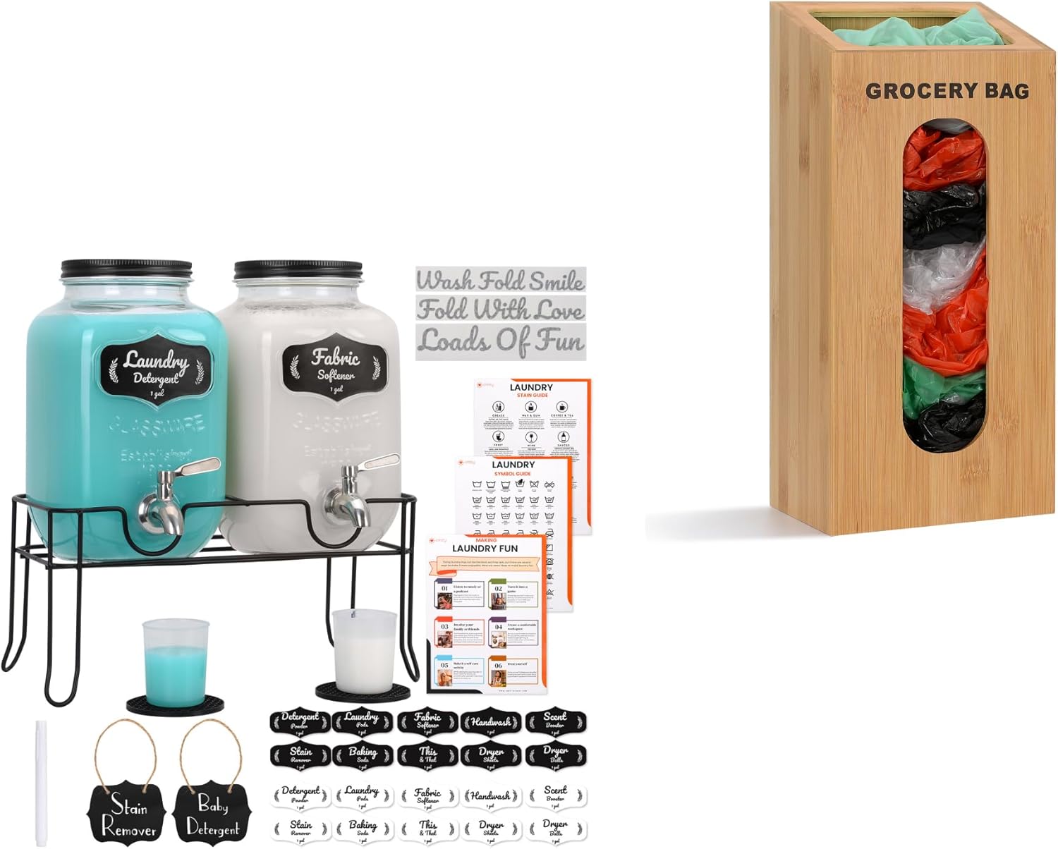 Amazon.com: AMEY 1 Gallon Decorative Fabric Softener & Laundry Soap ...