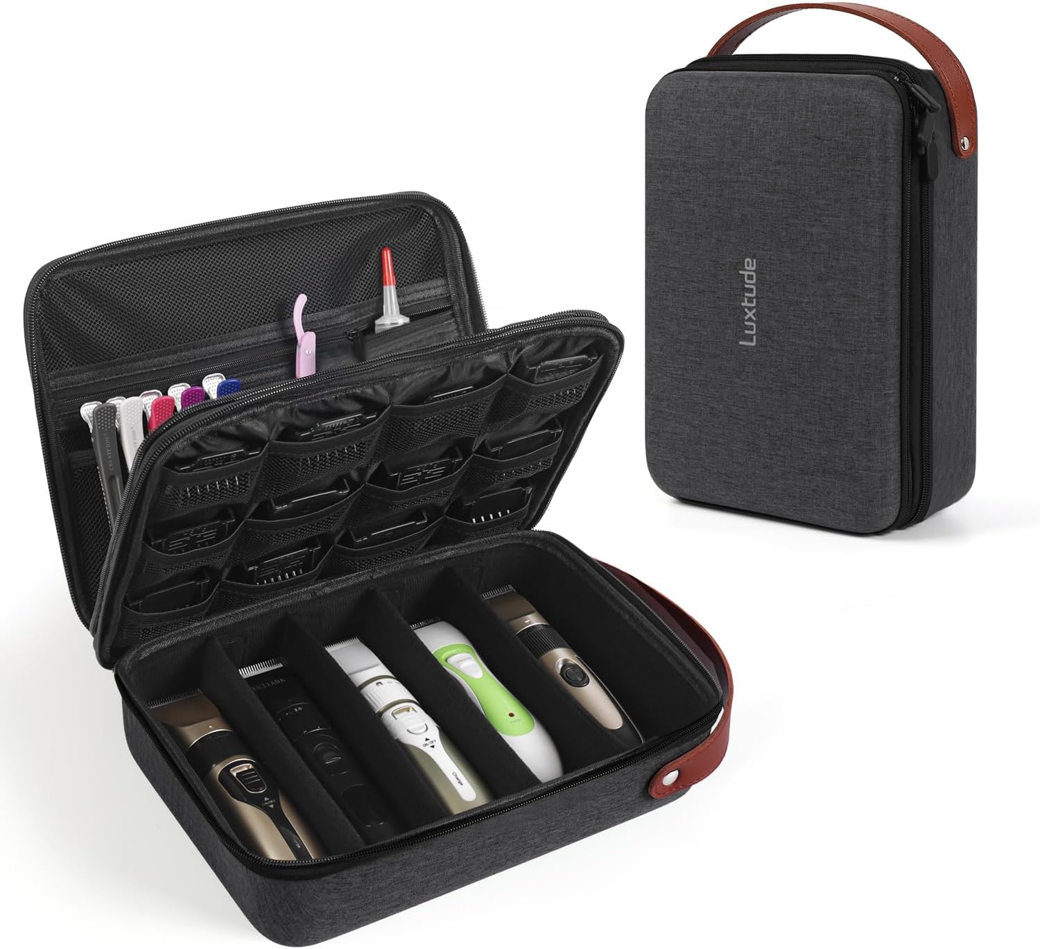 Amazon.com: Luxtude Large Barber Case, Hard Barber Bags for Clippers ...