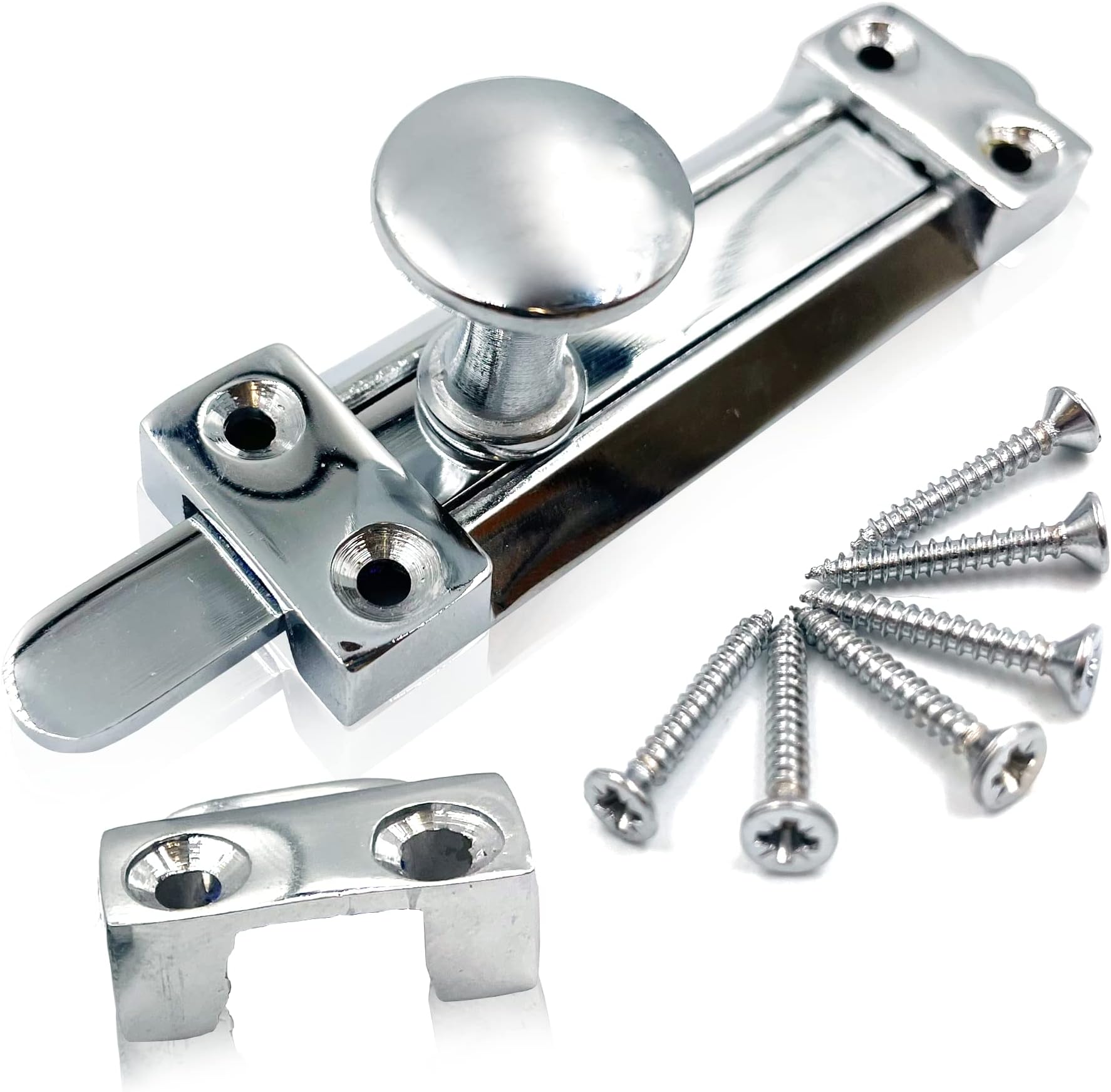 XFORT® 2 Pack Polished Chrome Door Bolt, Surface Mounted Sliding Door ...