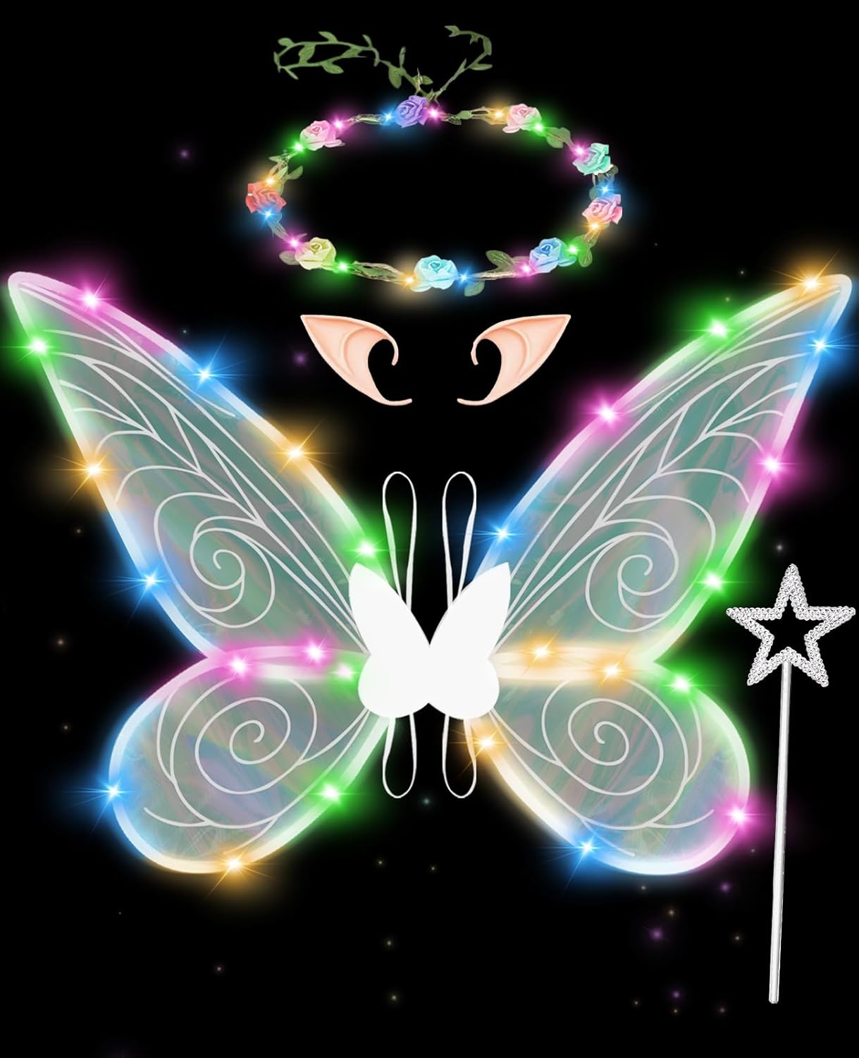Amazon.com: Fairy Wings for Adults Women Light UP Butterfly Costume ...