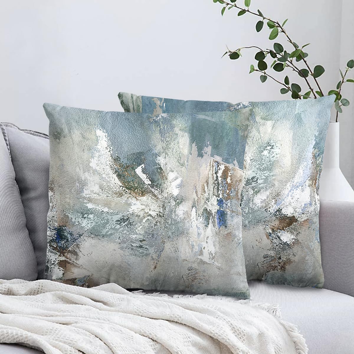 Abstract Pillow Covers 45x45 Set of 2 Modern Abstract Throw Pillow ...