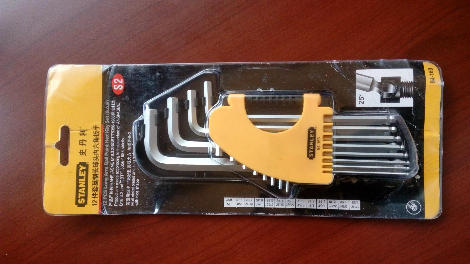 STANLEY 94-163-23 12-Piece Imperial Ball End Hex Long Key Set : Amazon ...