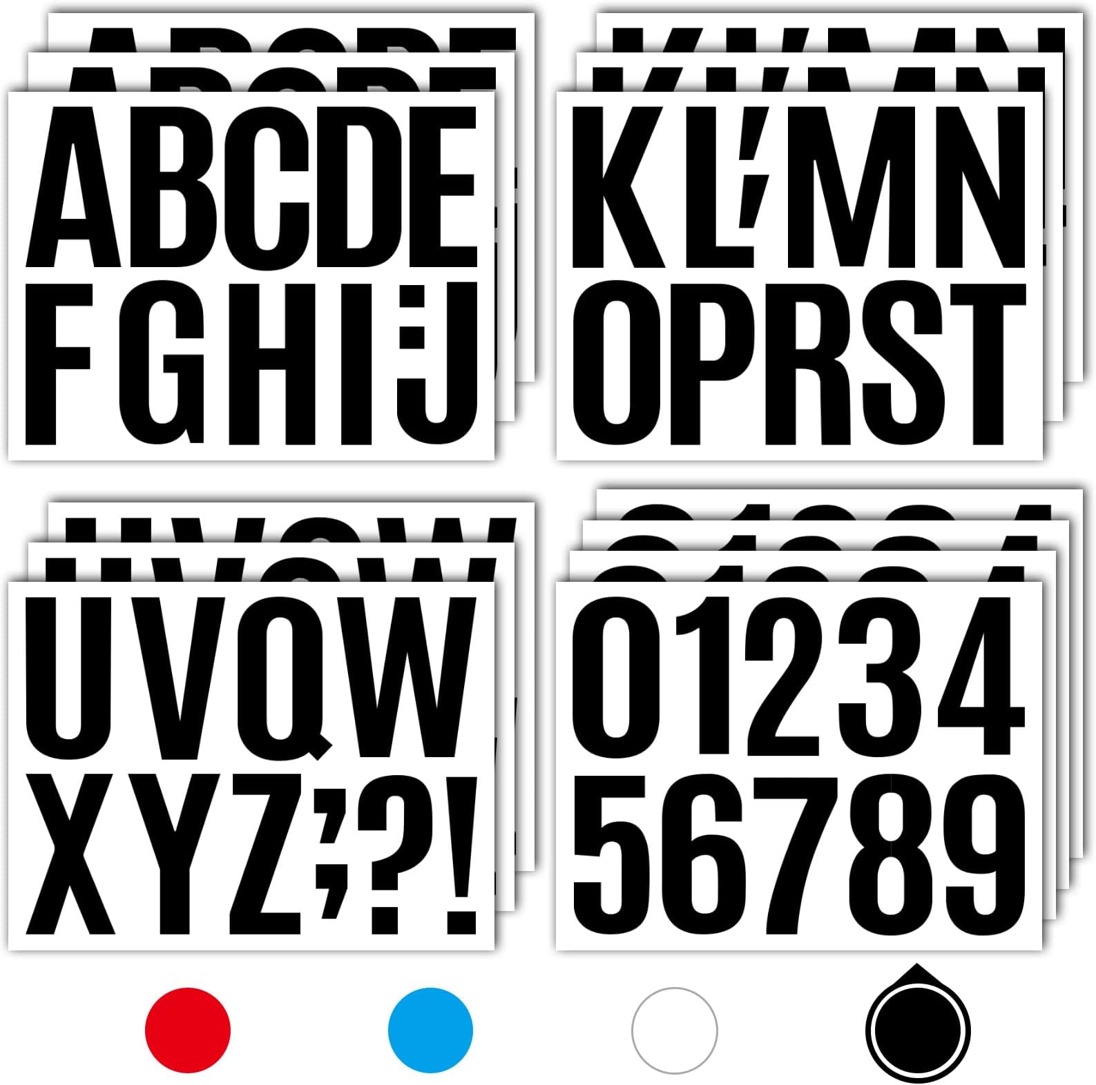 Amazon.com: 12 Sheets Alphabet Stickers, White Self Adhesive Vinyl ...