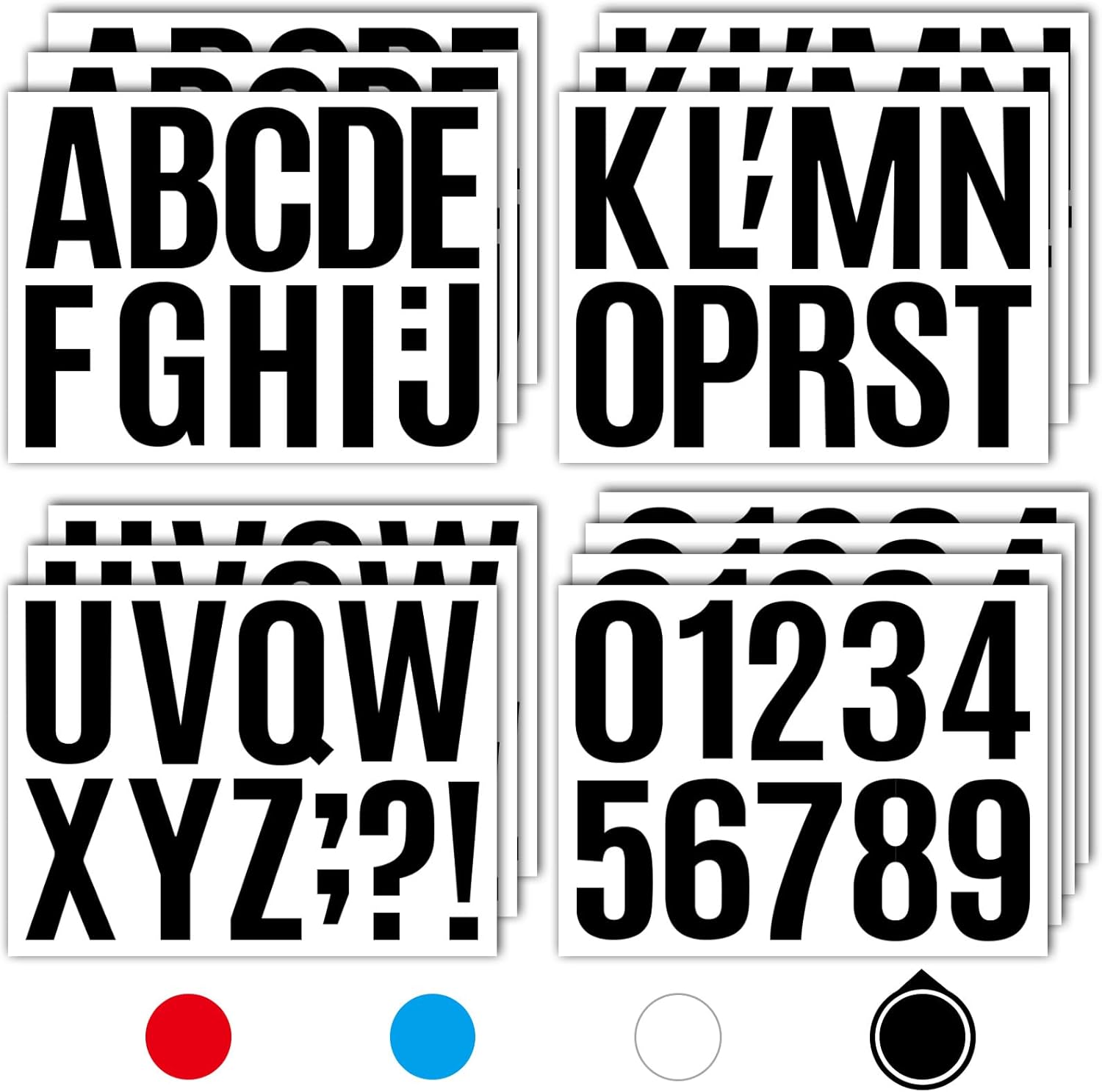 Amazon.com: Seloom 13 Sheets Alphabet Stickers,4 Inch Large Vinyl ...