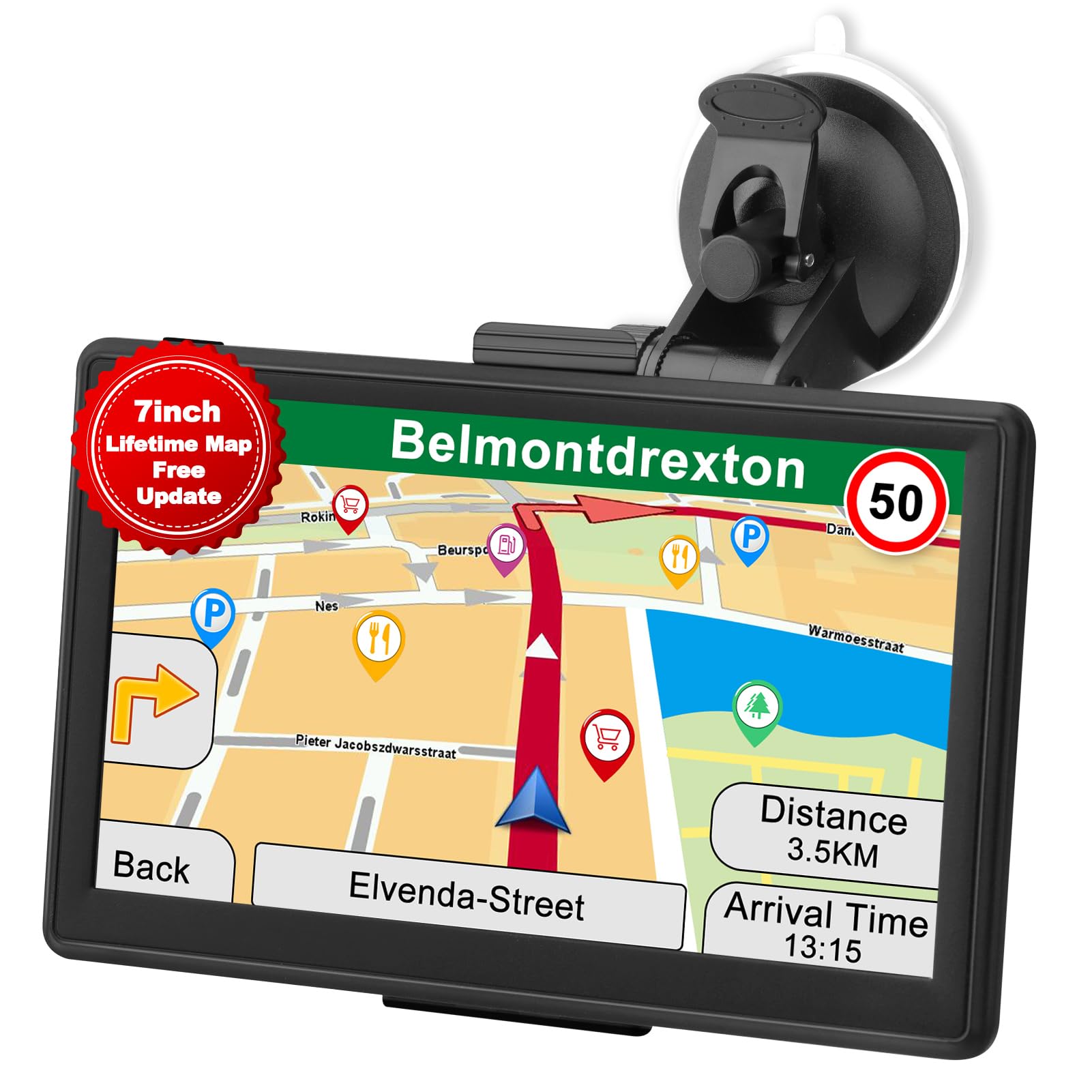 Lehwey Sat Nav with UK Europe Maps 2024, 7 inch Sat Nav for Car, Free ...