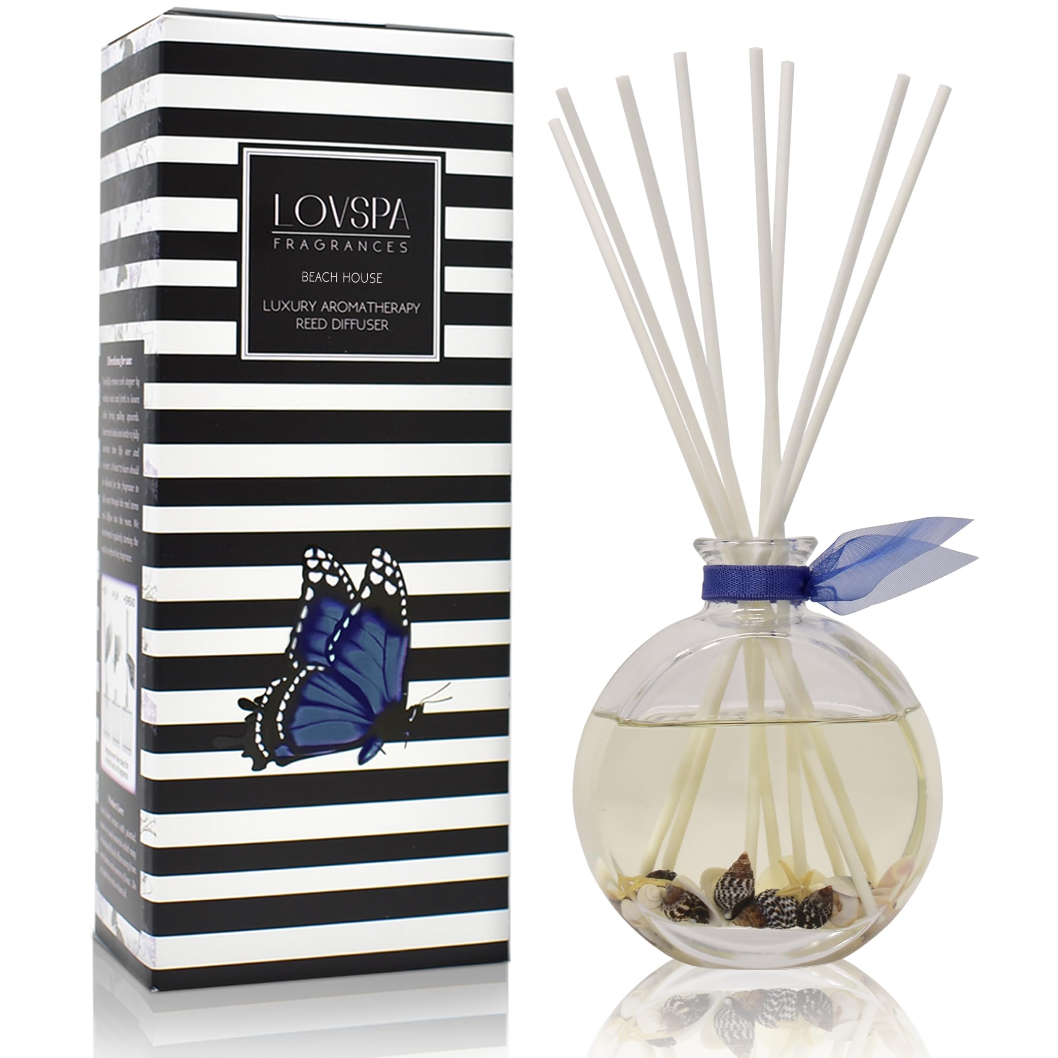 Amazon.com: LOVSPA Beach House Reed Diffuser Set with Sticks - Real ...