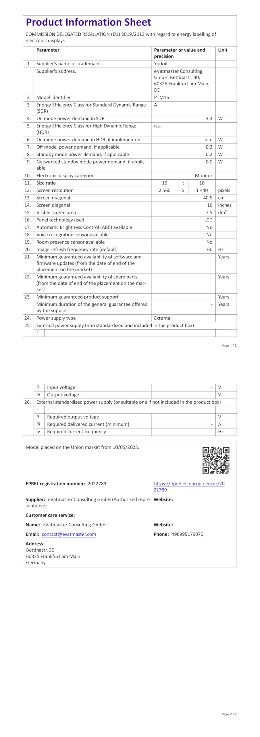 JOHNWILL 13.3 inch Portable IPS Monitor Full HD 1920x1080, 2x HDMI, USB ...
