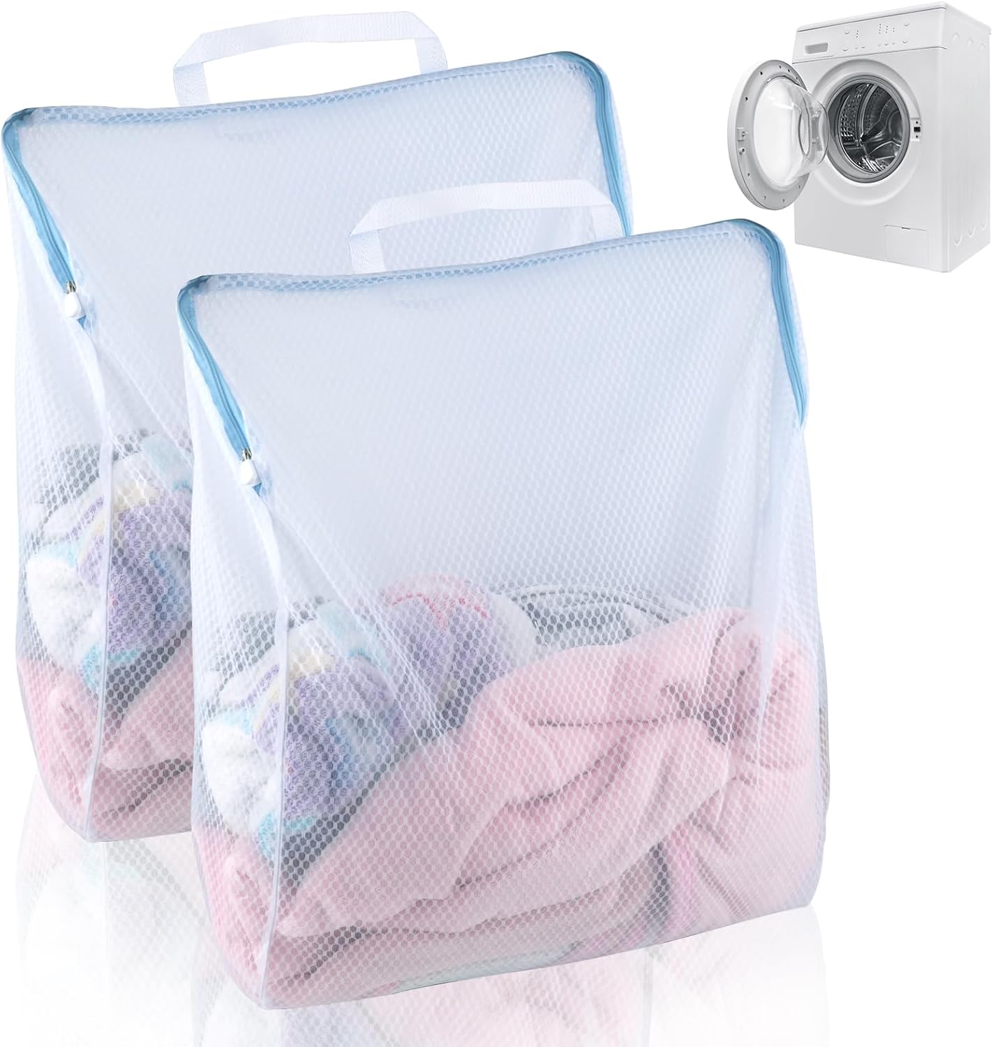 Pack of 2 Laundry Net Large for Washing Machine, Laundry Bag Travel ...