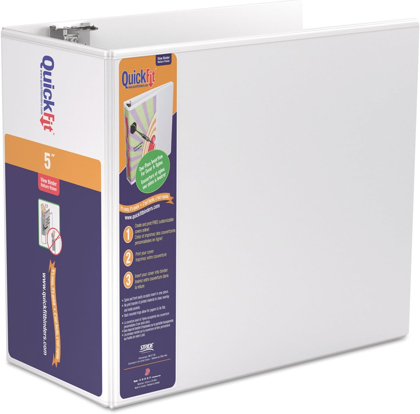 Amazon.com : QuickFit® Angle D-Ring View Binders, 625-Sheet Capacity, 3 ...