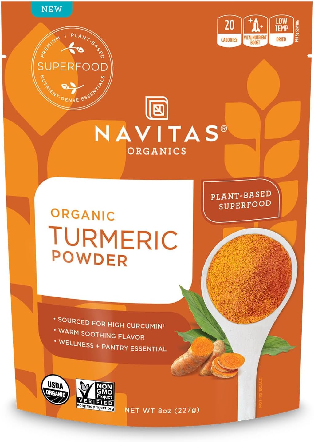 Amazon.com: Navitas Organics Turmeric Powder, 8 oz. Bag, 45 Servings ...