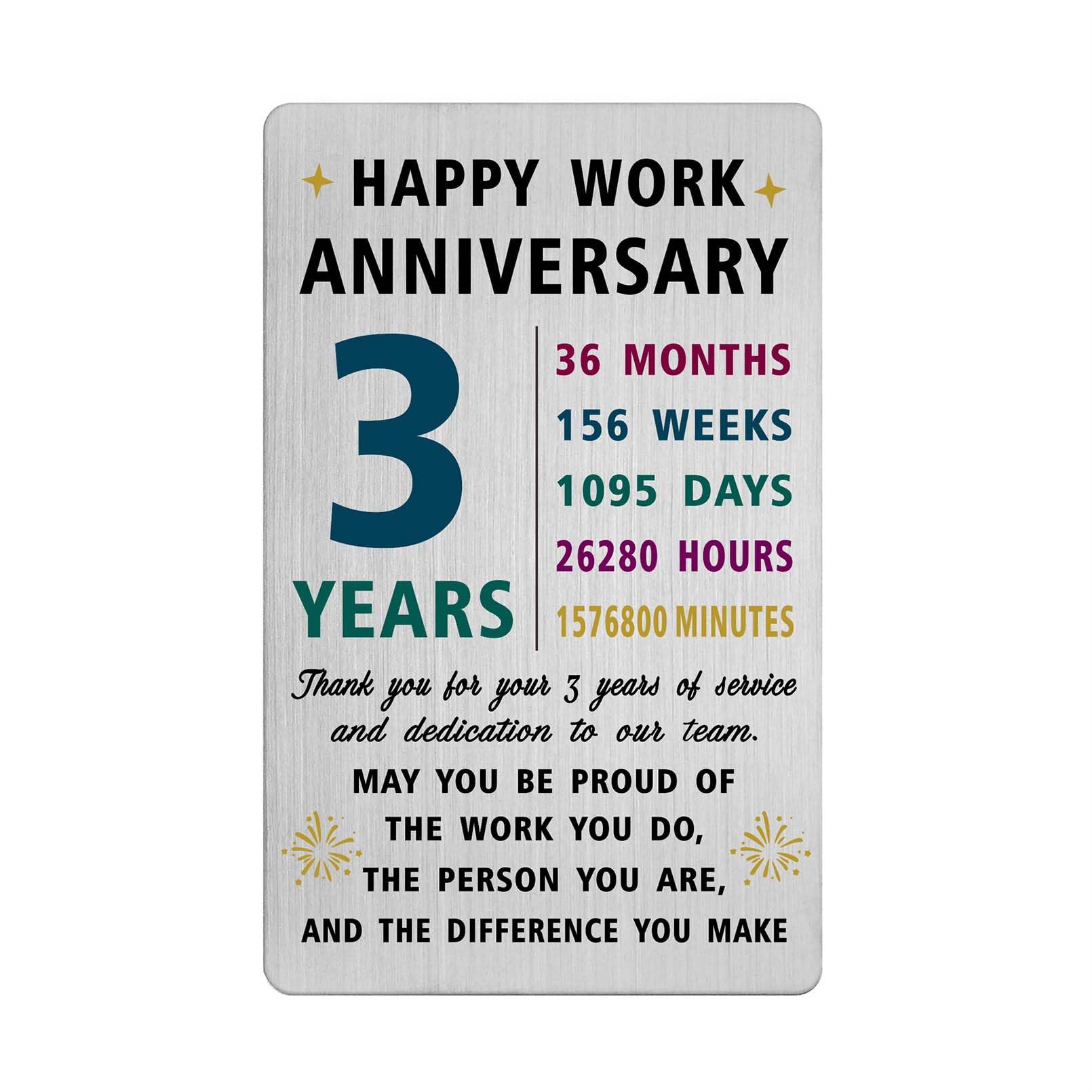Richesele 3 Year Work Anniversary Card – Thank You 3rd Anniversary ...