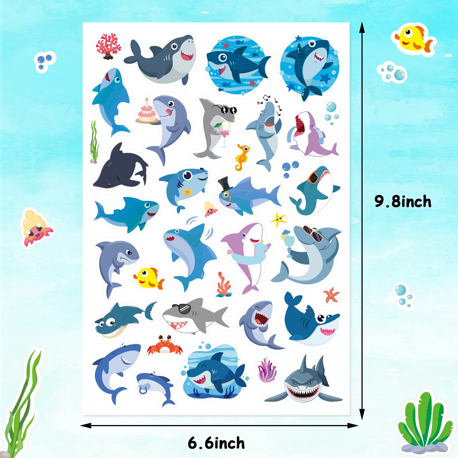 Snapklik.com : Cool Shark Stickers 755 Count Ocean Sea Animal Tropical ...