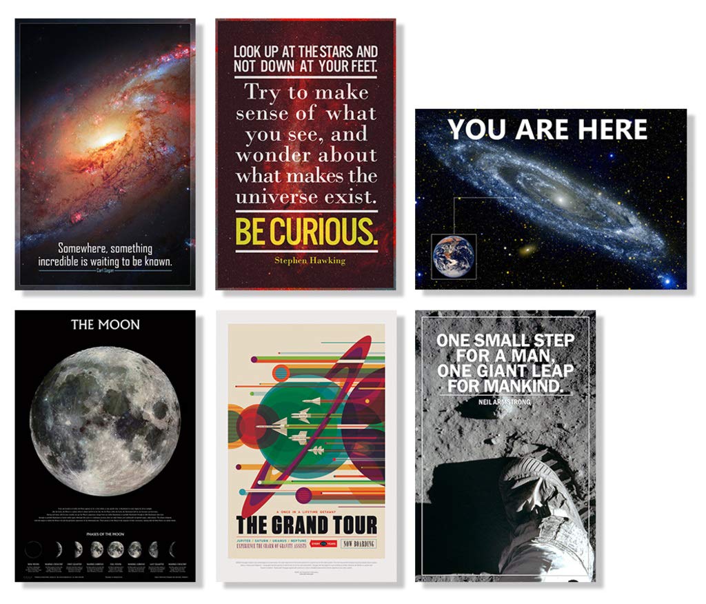 Amazon.com: Set of 6 Science Space Themed Classroom Poster ...