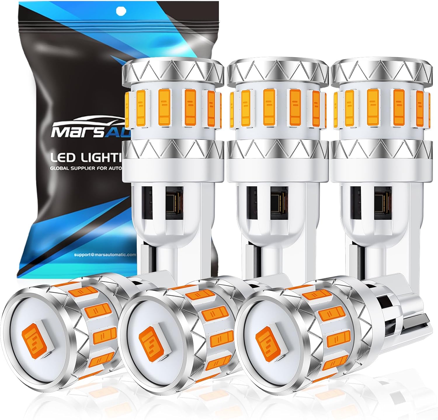 Amazon.com: Marsauto Upgraded 194 LED Light Bulb Amber Yellow, 168 2825 ...