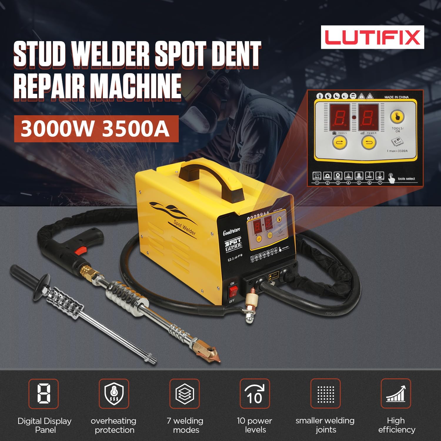 Snapklik.com : LUTIFIX 110V Car Body Stud Welder Dent Repair Kit,3KW ...