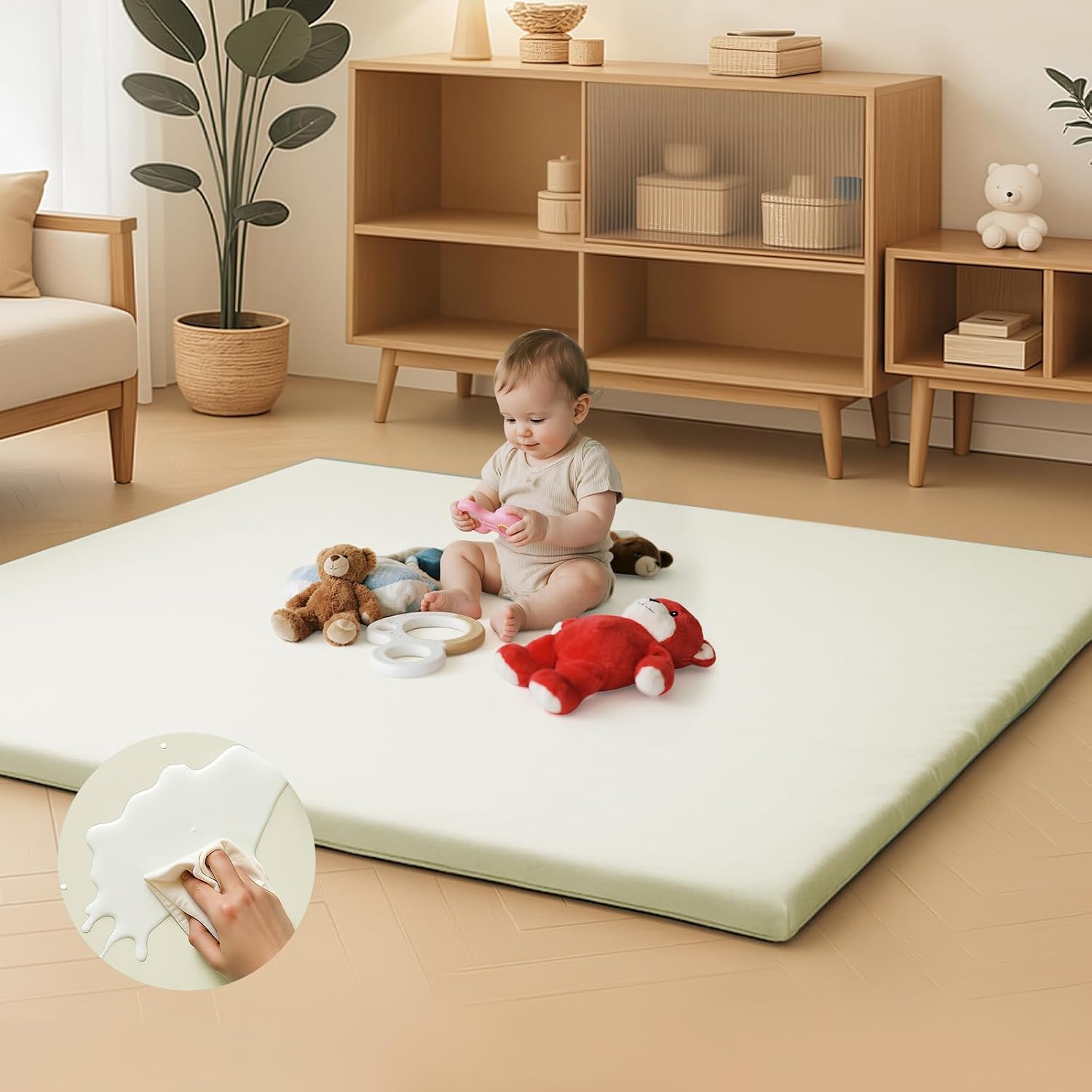 Amazon.com : Inaya Baby Play Mat Vegan Leather 50x50”, Waterproof ...