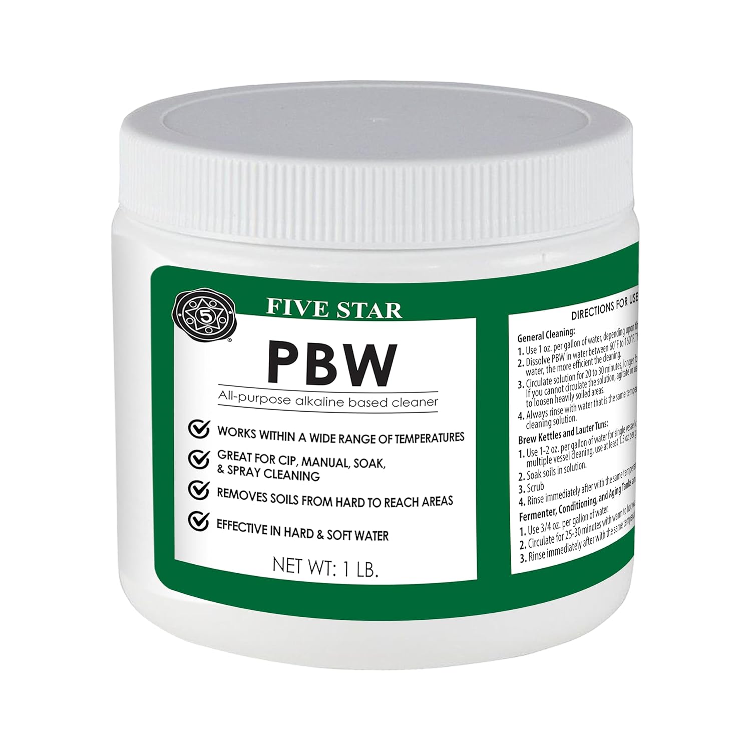 Five Star PBW Non-Caustic Brewery Cleaner for Tough Soils