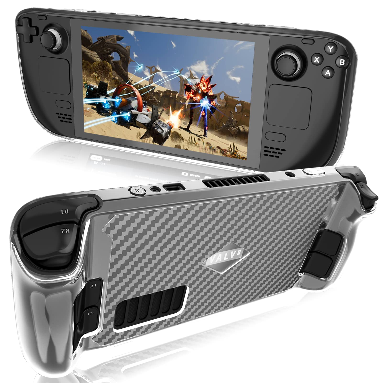 Mensican Protective Clear Case for Steam Deck, TPU Steam Deck Clear ...