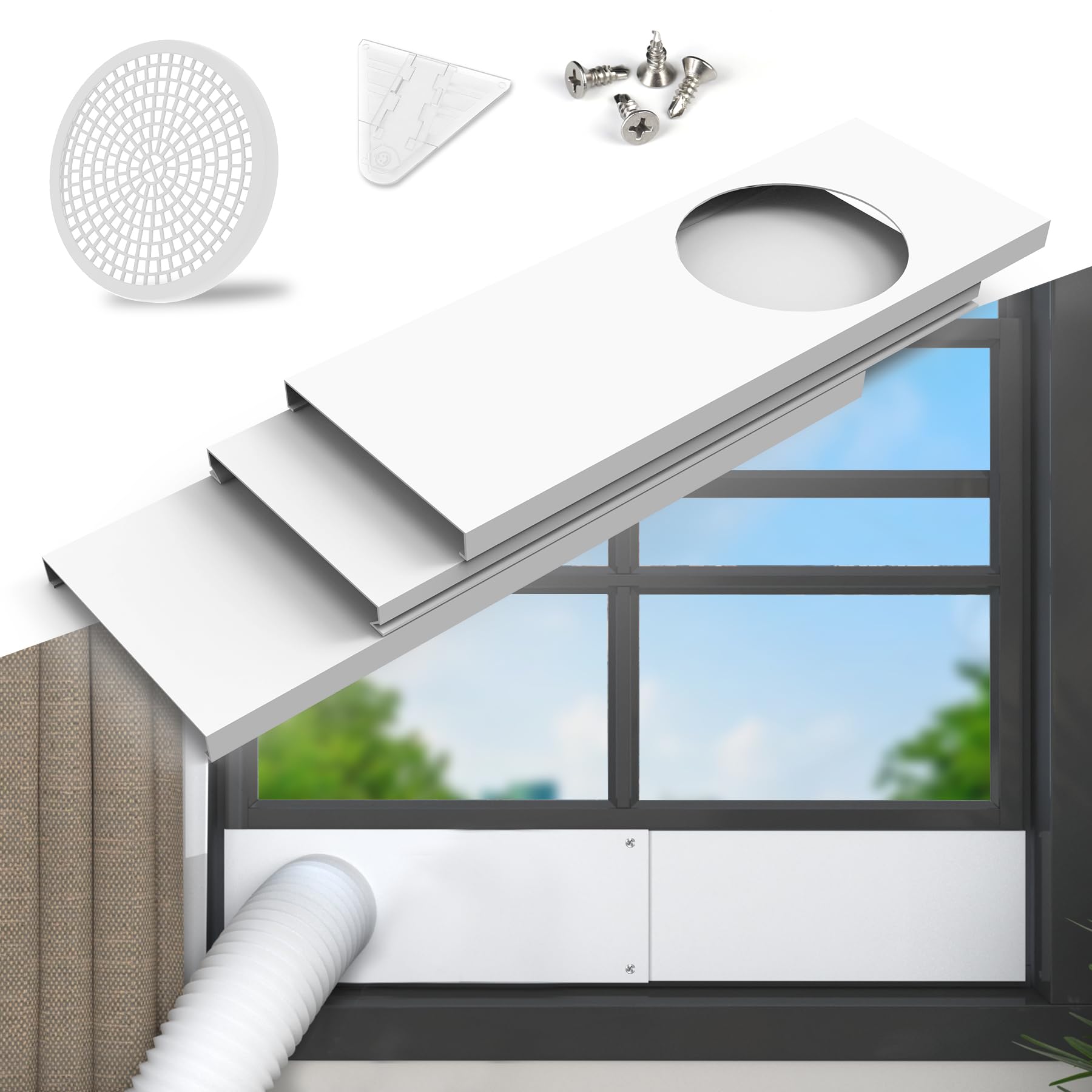Flamorrow Portable Air Conditioner Window Seal Plates Kit for 5.9 ...