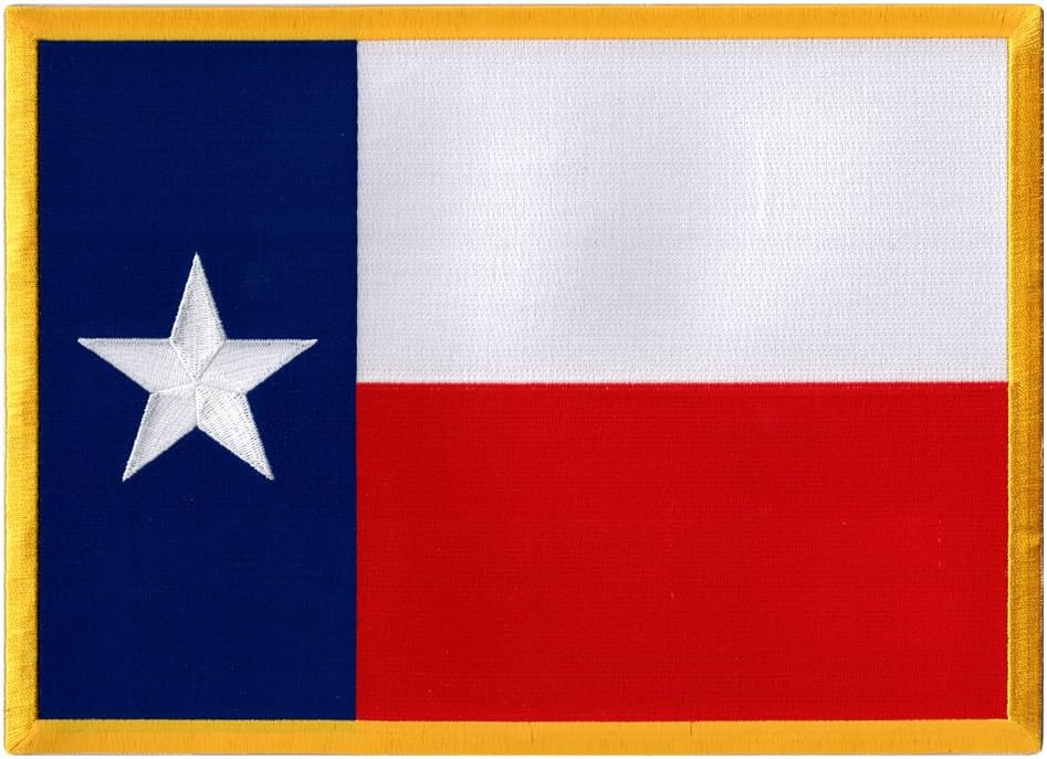 Amazon.com: Large Texas State Flag Embroidered Patch Iron-On TX Lone ...