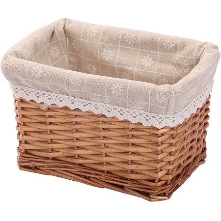 Amazon.com - KINGWILLOW Woven Rectangular Wicker Storage Basket,Small ...