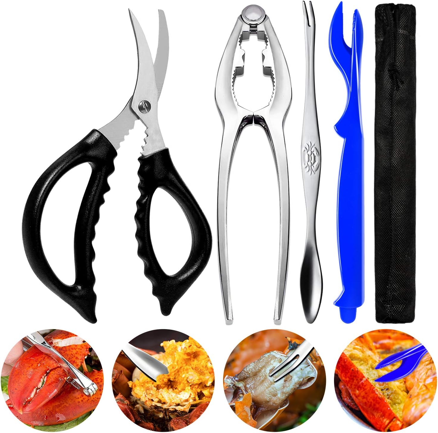 Amazon.com: Crab Leg Crackers and Tools - 7 Piece Seafood Tools Upgrade ...