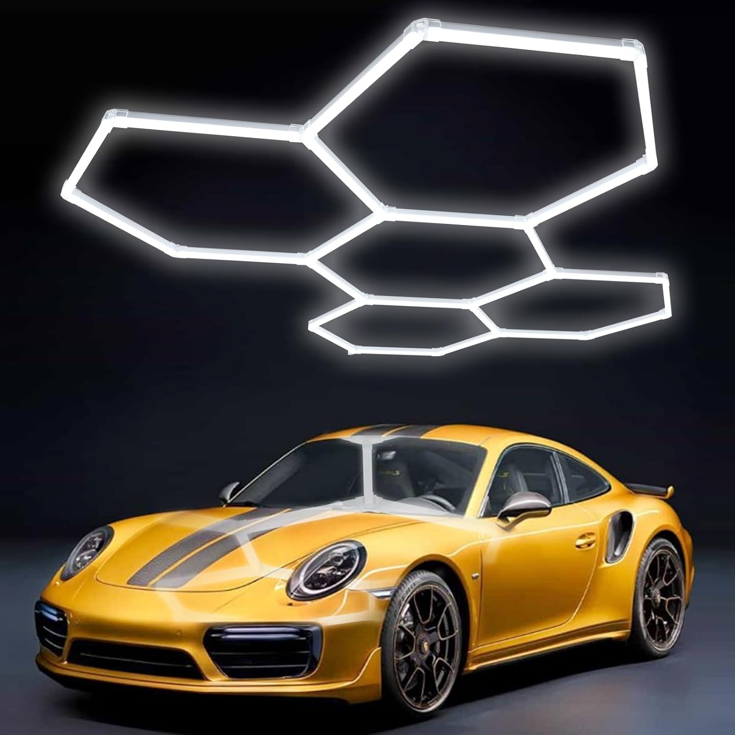 VEVOR Hexagon Garage LED Lights, 26400LM 6500K Honeycomb Garage Lights ...