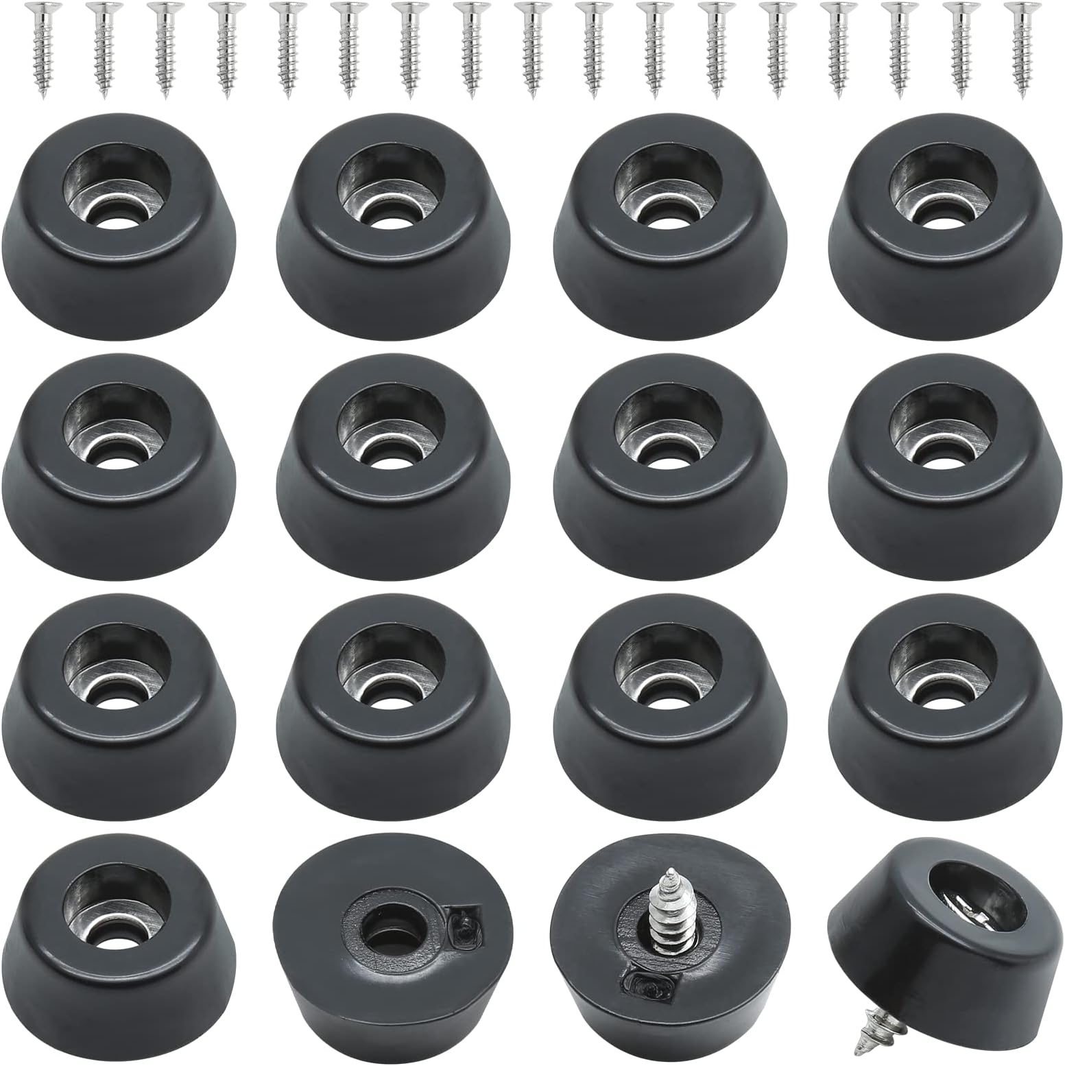 Suiwotin 60pcs Round Rubber Feet Bumpers, 7/16" (11mm) W x 1/4" (6mm) H ...