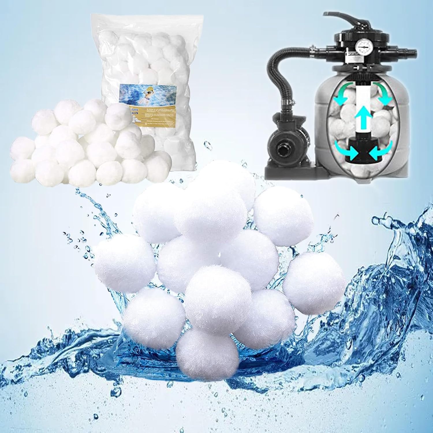 Amazon.com : 3.1lbs Pool Filter Balls, Reusable Eco-Friendly Fiber ...