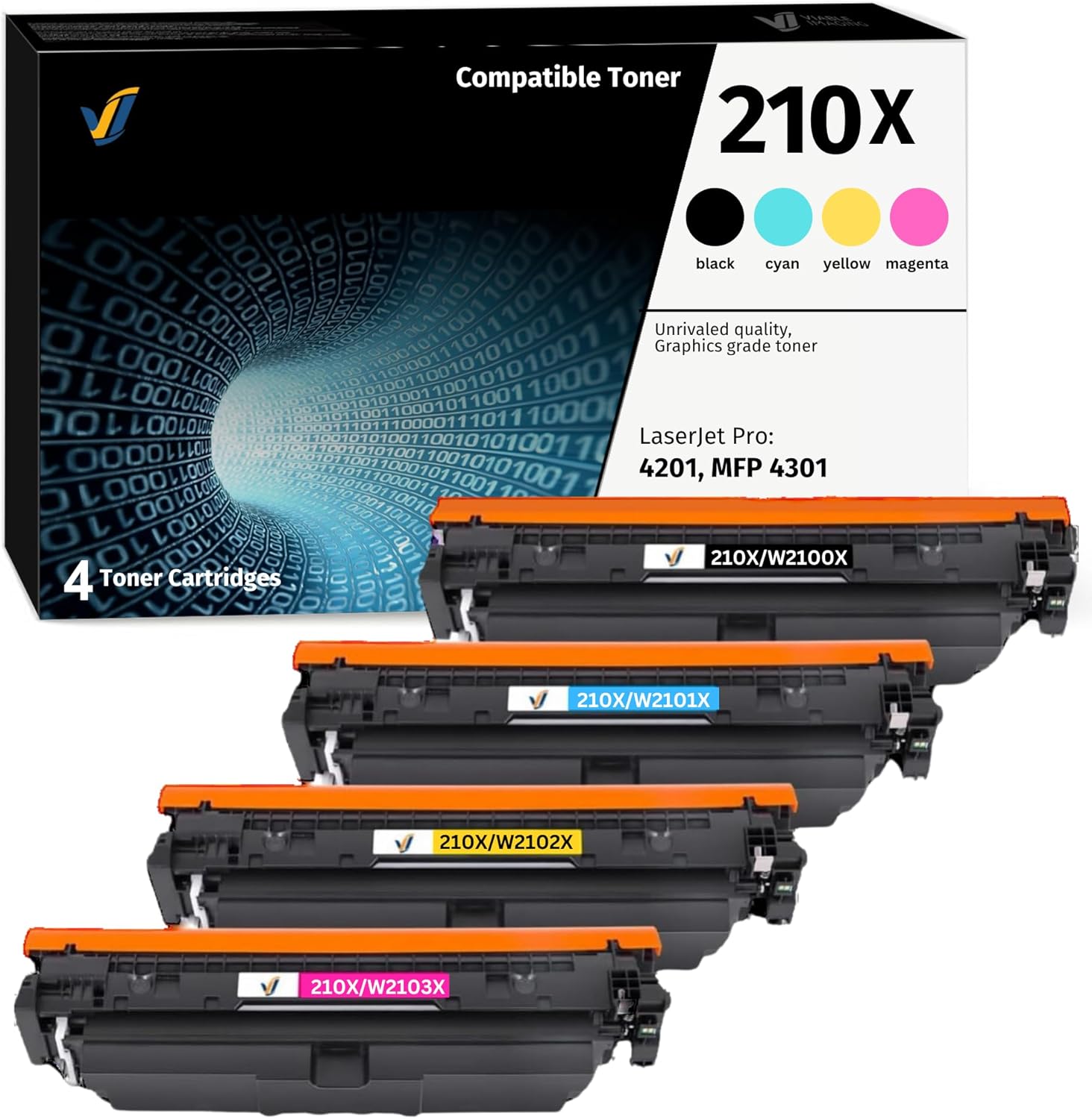 Amazon.com: 210X Toner Cartridges 4 Pack (with Chip) High Yield ...