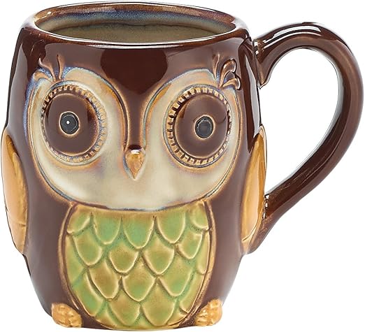 Amazon.com | Porcelain Chocolate Owl 12 Oz Coffee Mug/cup for Our Owl ...