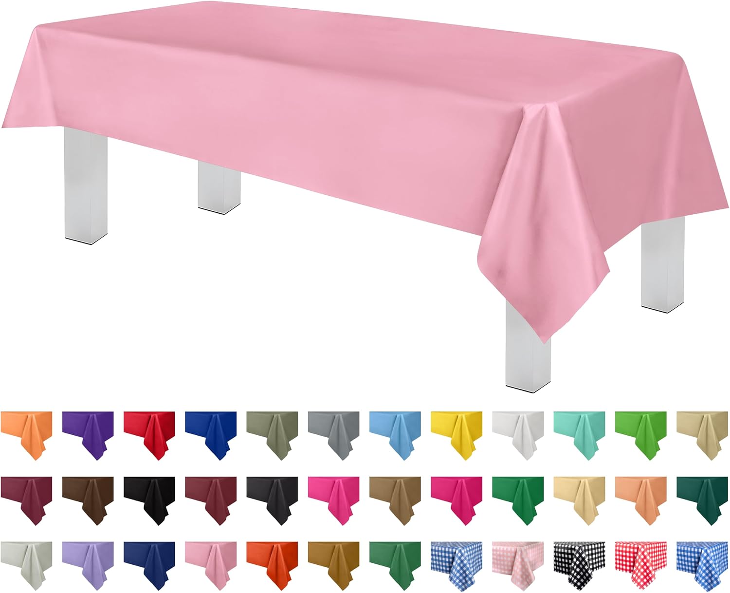 Amazon.com: Grandipity Pink Plastic Table Cloth Disposable (6 Pk) 54in ...