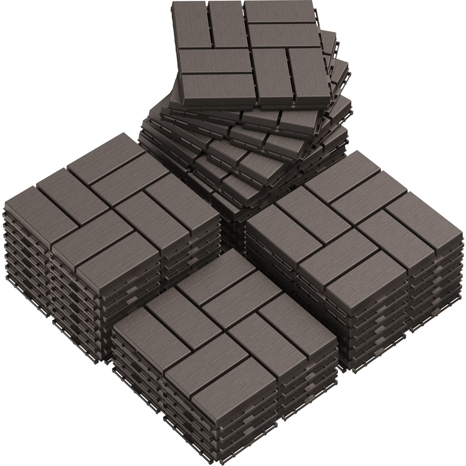 Goovilla Plastic Interlocking Deck Tiles, 27 Pack Outdoor Patio ...