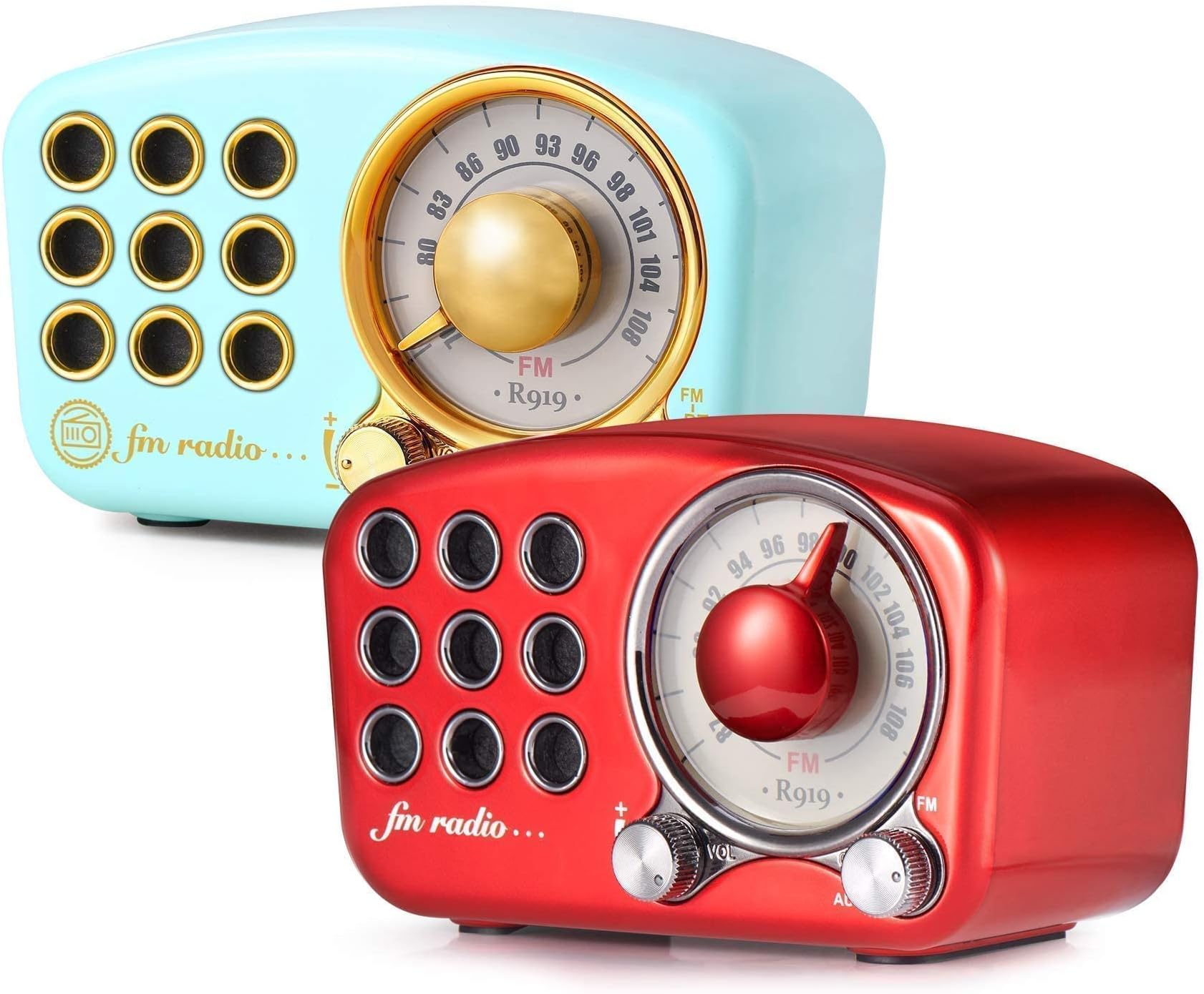 Amazon.com: Greadio Retro Bluetooth Speaker, Vintage Radio FM Radio ...