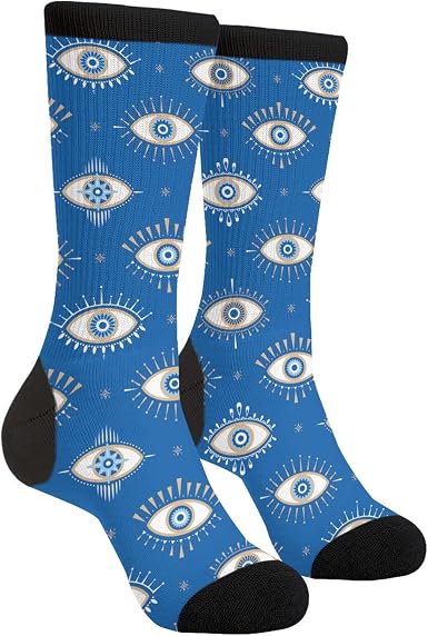 Amazon.com: ACPPXF Evil Eye Blue Socks Funny Crew Dress Socks For Men ...