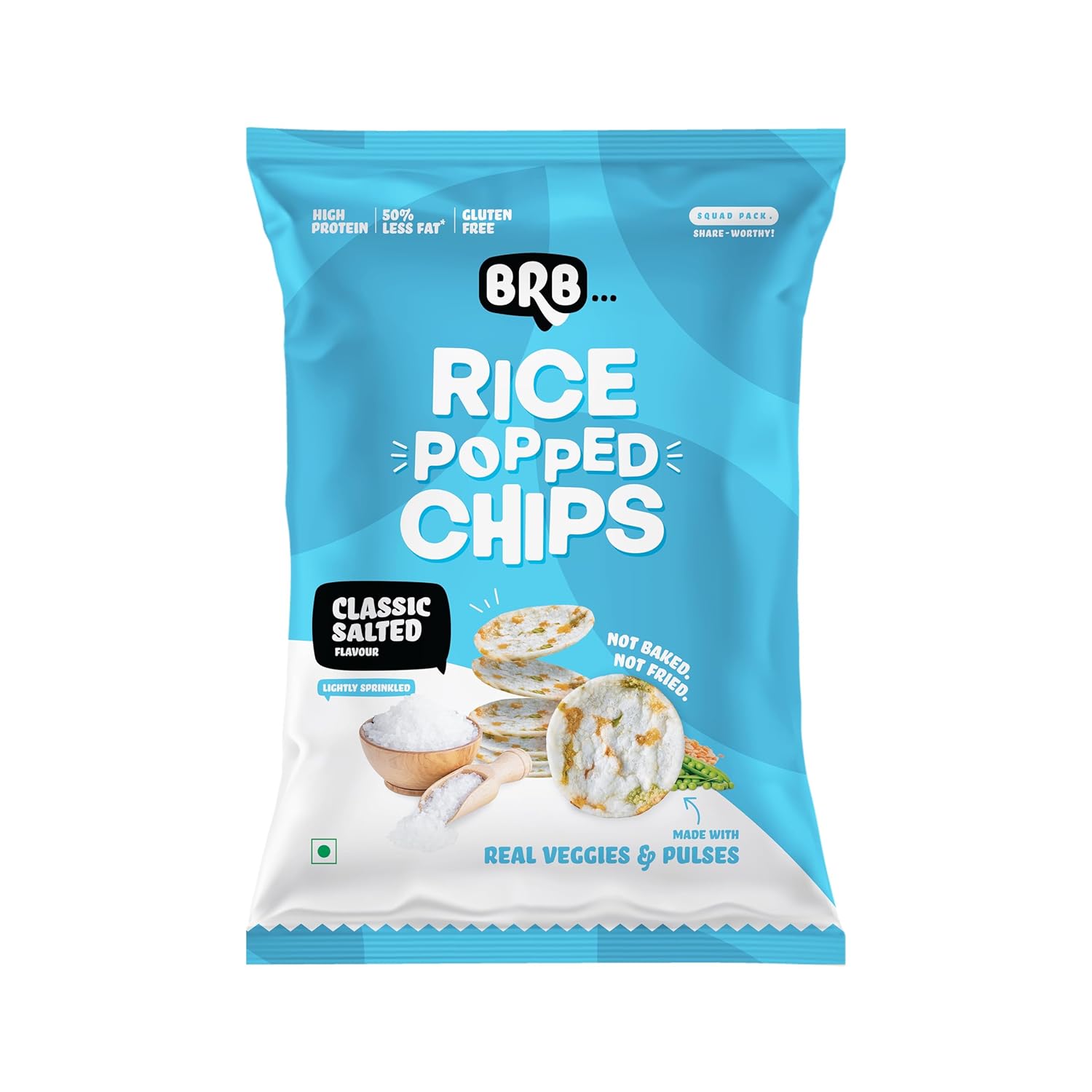 BRB Rice Popped Chips | Not Baked, Not Fried | 48 Grams | Classic ...